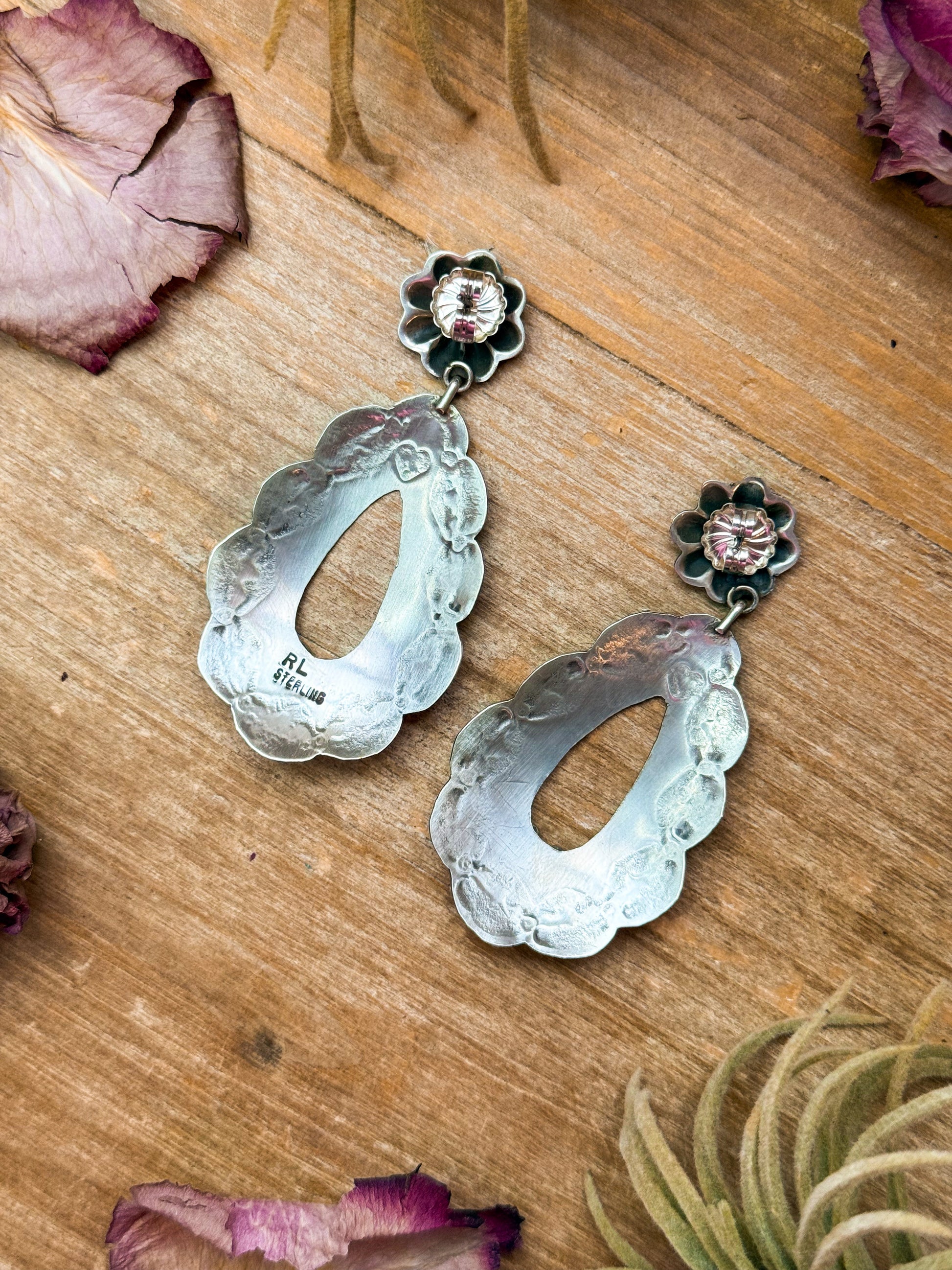 Sterling Silver Teardrop Earrings – Native Made by Rita Lee – Lazy B ...