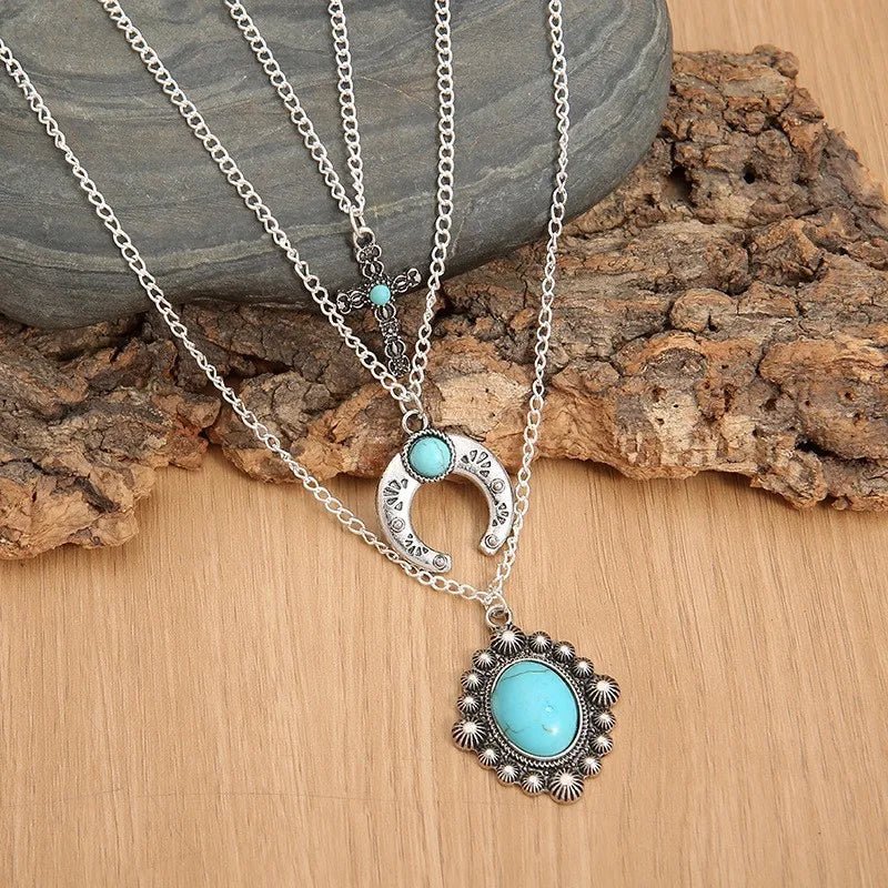 Turquoise Alloy Three-Layered Necklace – Lazy B Western Wear & Tack