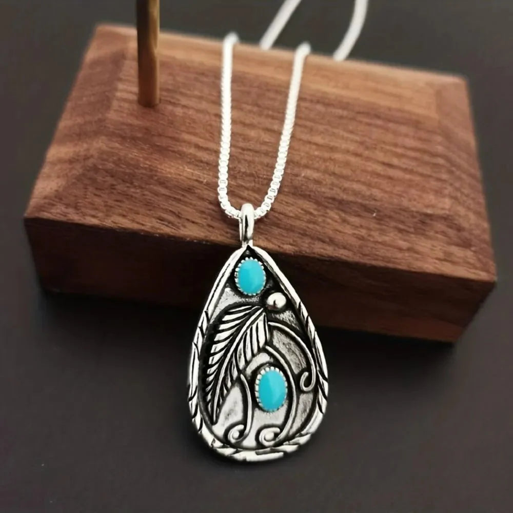Turquoise Teardrop Pendant Necklace – Lazy B Western Wear & Tack